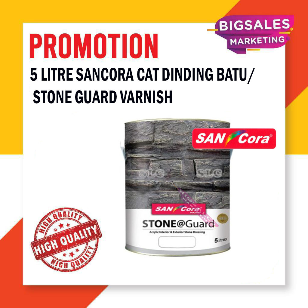 5 Litre SANCORA Cat Dinding Batu / Stone Guard Glossy Stone Varnish / Tiles Varnish 5 Liter ...