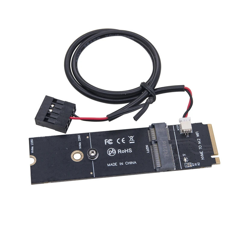 NVME M Key to M.2 WiFi Key E Adapter Converter Expansion Card Riser for ...