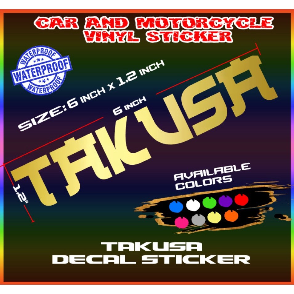 Takusa sticker gold silver hologram car sticker TD | Shopee Malaysia