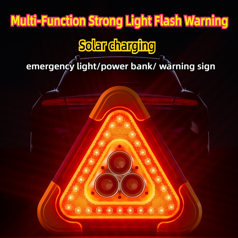 Tripod Warning Light LED Multi-function Car Emergency Light Solar Car ...
