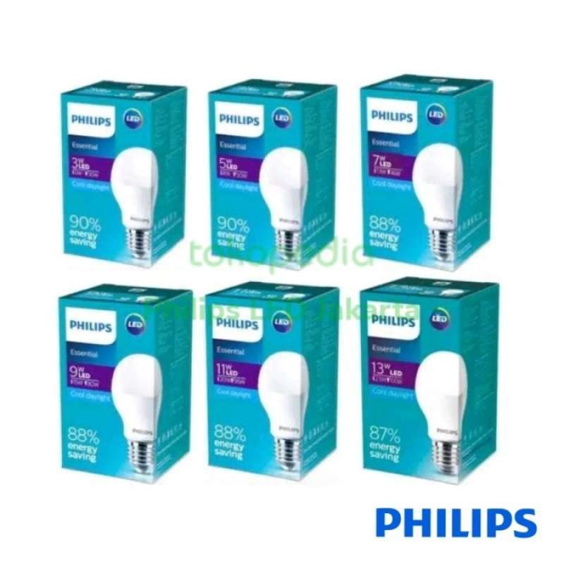 PHILIPS ESSENTIAL LED Bulb 3W 5W 7W 9W 11W 13W Watt E27 6500K White - 5 Watt (K) | Shopee Malaysia