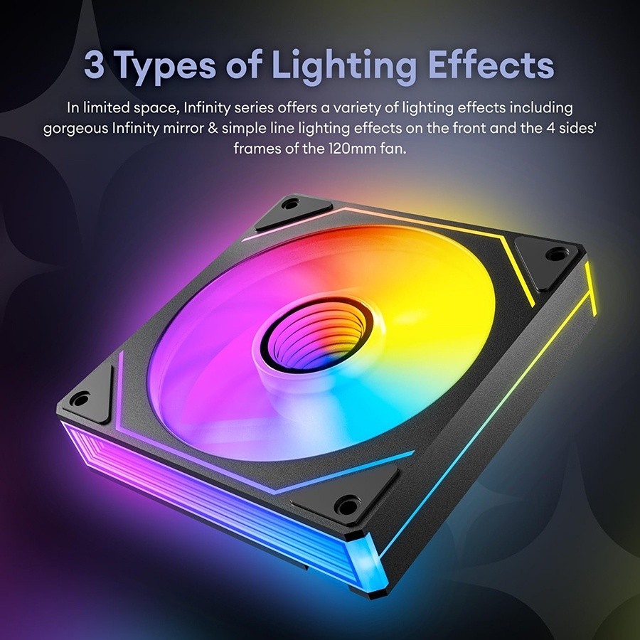 PRISM 7 Pro Case Fan 12cm 4Pin 5V 3Pin ARGB Cyclic Mirror Light Effect ...