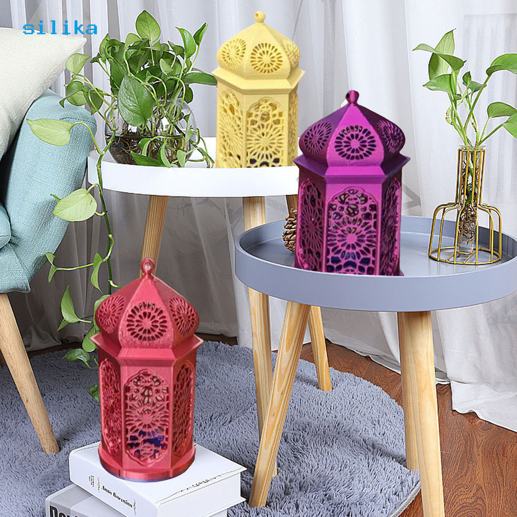 SIH-Moroccan Style Lantern 3D Printed Cutout Pattern Candle Lantern ...