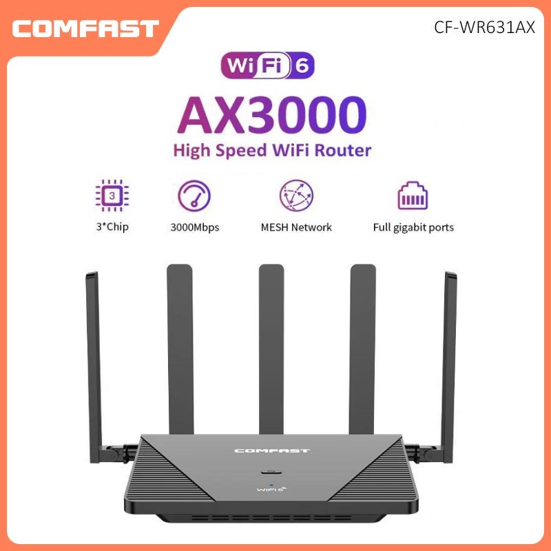 COMFAST WiFi6 MESH Router 2.4G&5GHz AX3000 Wireless Router Gigabit Port ...
