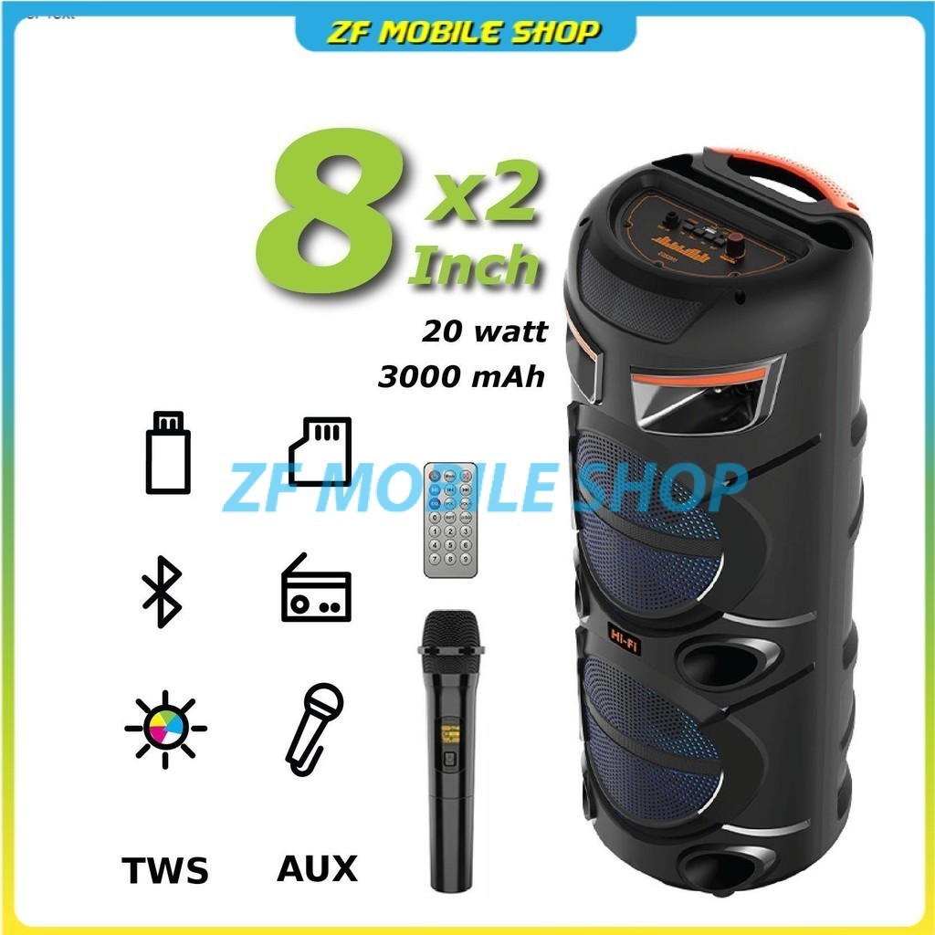 Sing-e zqs2803 20W Super Bass luar portable karaoke wireless Party audio RGB Bluetooth speaker ...