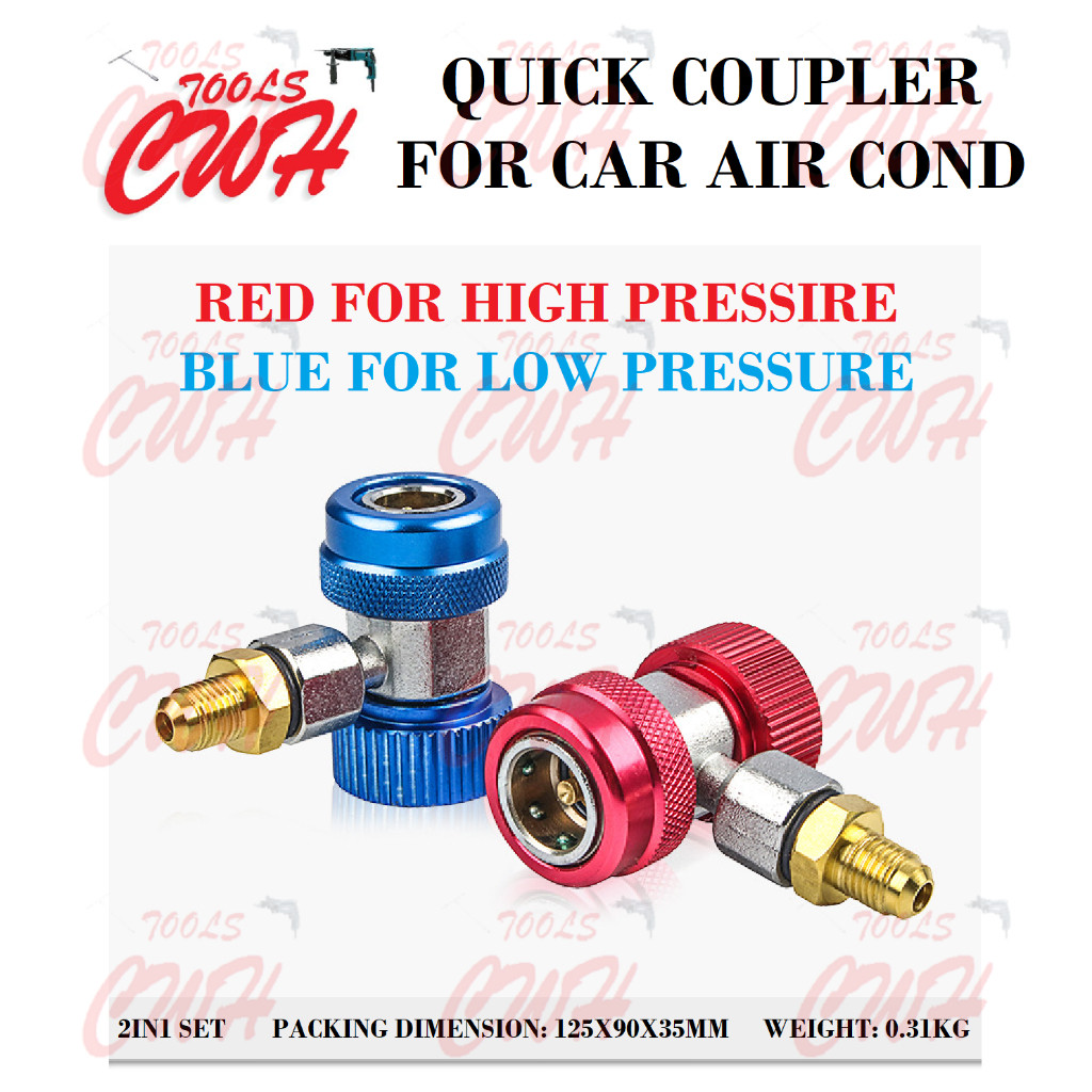 CAR AUTOMOBILE FREON R134A ADJUSTABLE QUICK COUPLER FOR AC AIR COND ...