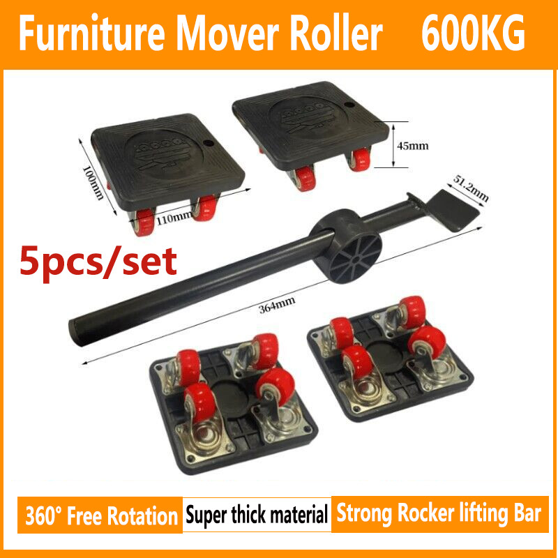 600KG Heavy Duty Furniture Lifter Transport Mover Lifter Slides Wheel ...