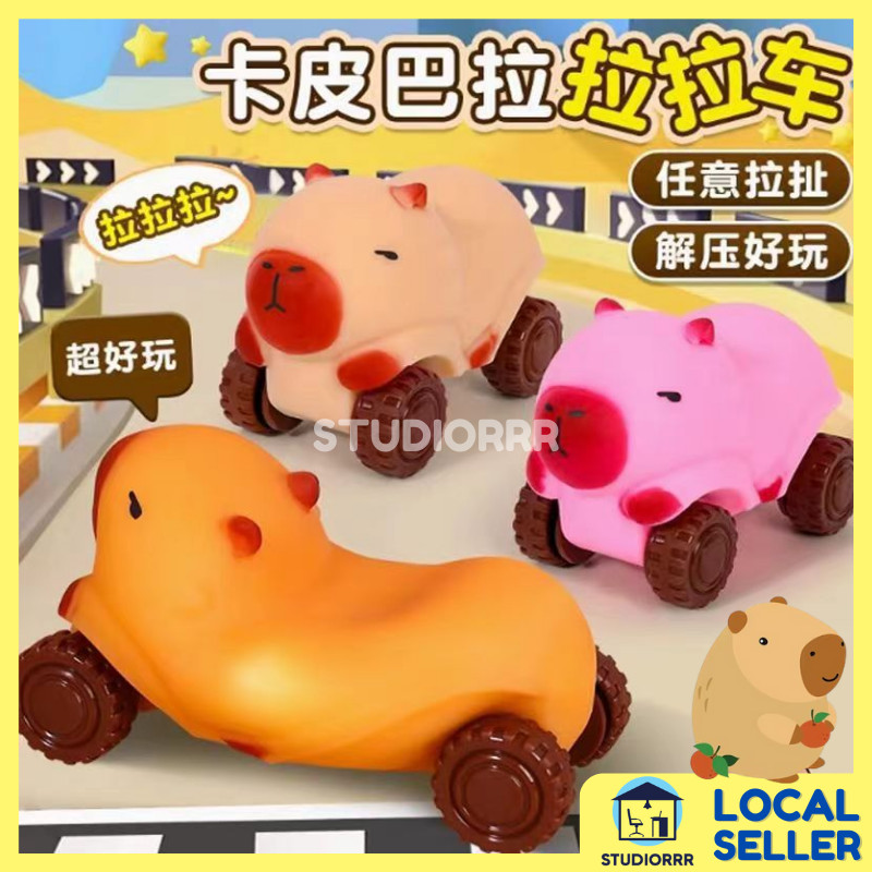 MSIA SHIP!! Decompression Squishy Sliding Car Toy Capybara Mochi Toys ...