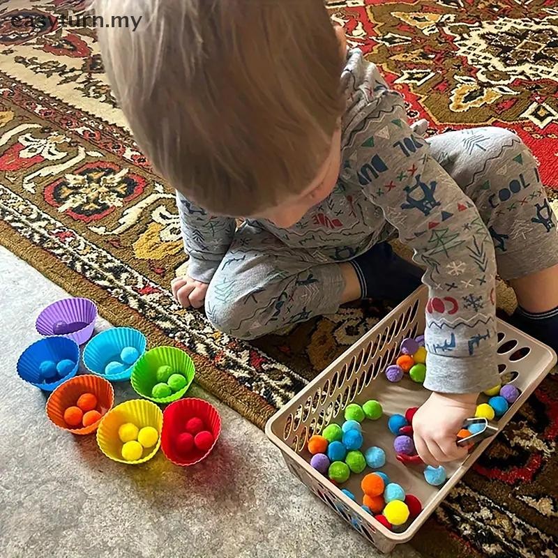 Eas 78PCS Preschool Learning Activities Math Toys Children's Rainbow ...