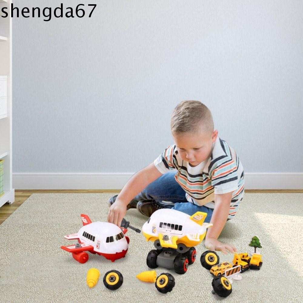 SHENGDA Inertia Airplane Toys, Plane Model Transformation Assemble ...