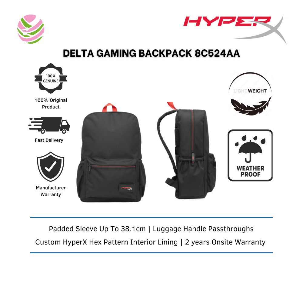 HP HYPERX DELTA WEATHERPROOF DURABLE GAMING BACKPACK FOR 17'' LAPTOP ...