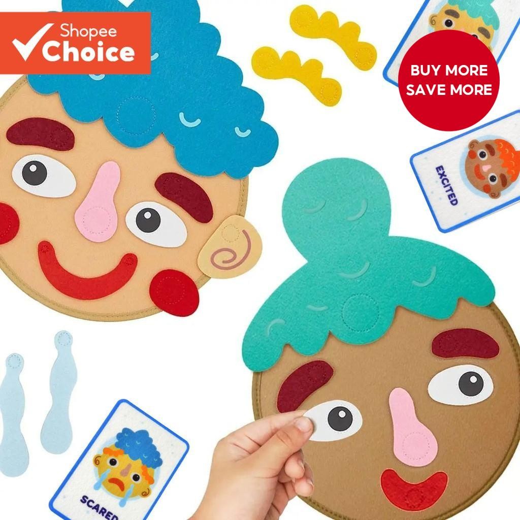 Kids Montessori Facial Expression Game Emotional Change Toys With 9pcs ...