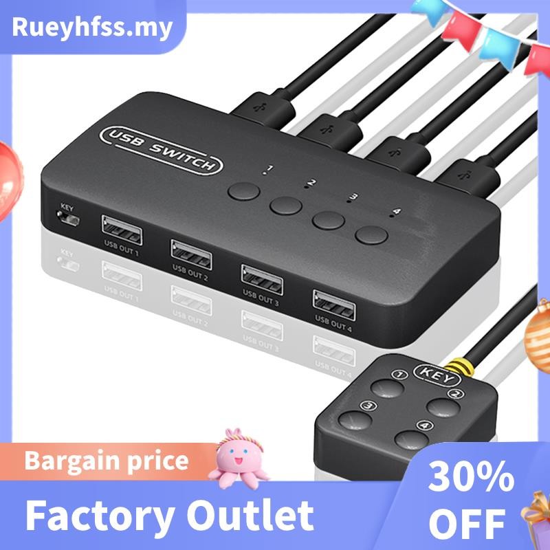Excellent KVM Switch USB Switch Shared Controller Adapter 4 Inputs 4 Outputs for Laptop Computer ...