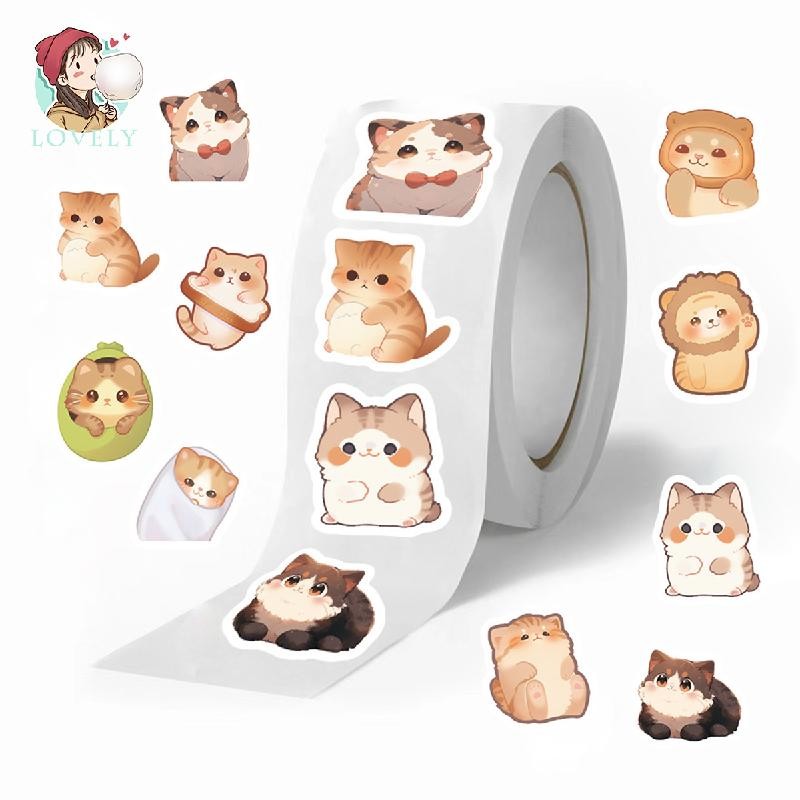 Cartoon Sticker Roll, Roll of Stickers, Cartoon Cat Stickers, Kids ...