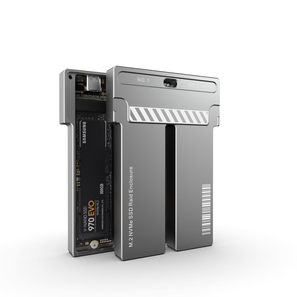 Mkuo Vein Valley Dual Disk Position M.2 Hard Disk Box NVMe NGFF Dual Protocol USB3.2 Aluminum ...