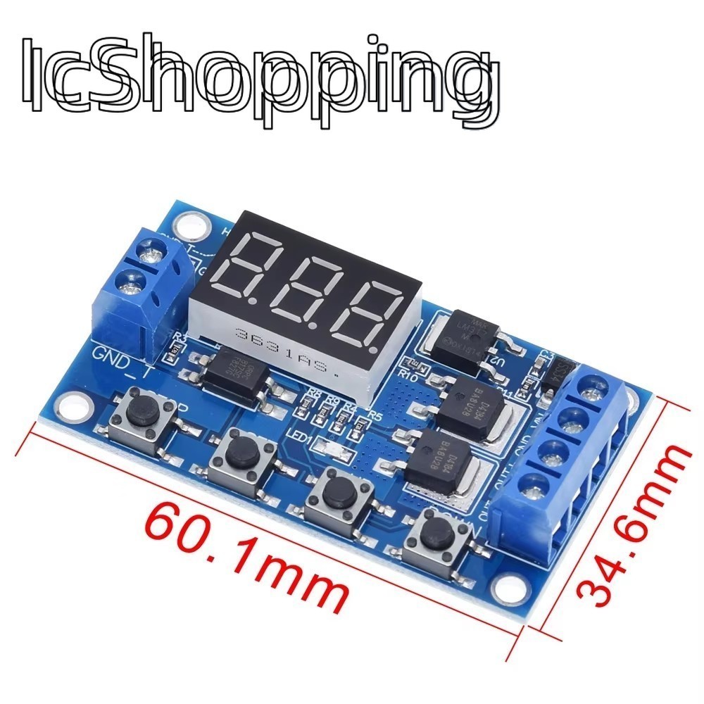 DC 12V 24V Dual MOS LED Digital Time Delay Relay Trigger Cycle Timer Delay Switch Circuit Board ...