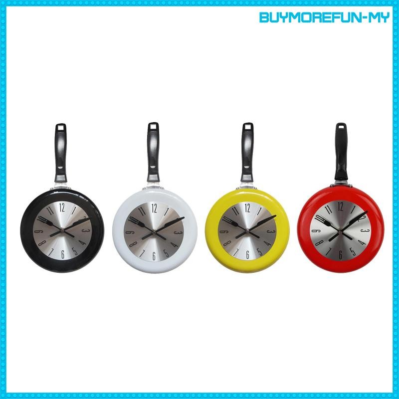 [Local delivery] Wall Clock 8 Inch Metal Frying Pan Hanging Clock Watch ...