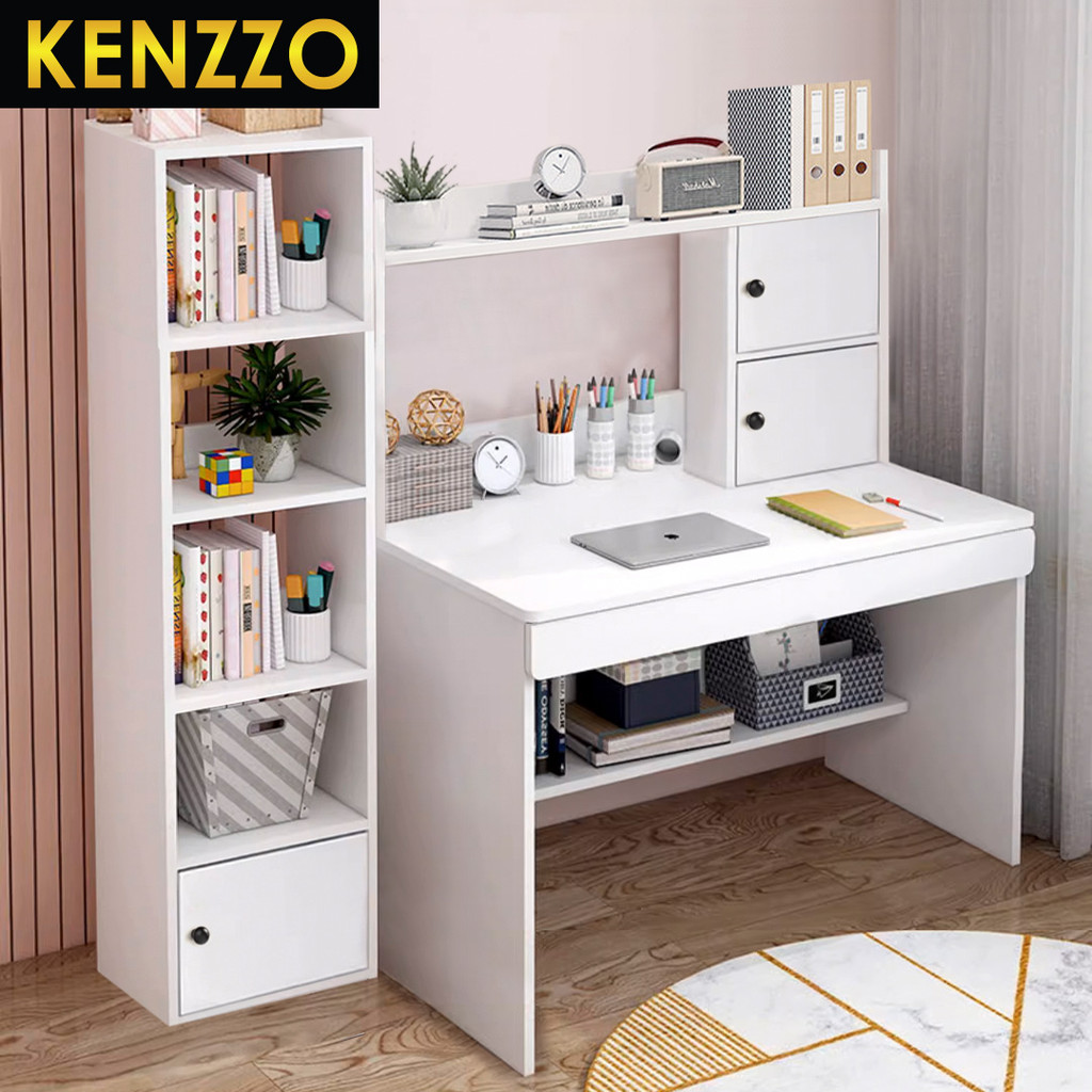 KENZZO : Study Table SET with Side Shelf/ Office desk study table with ...