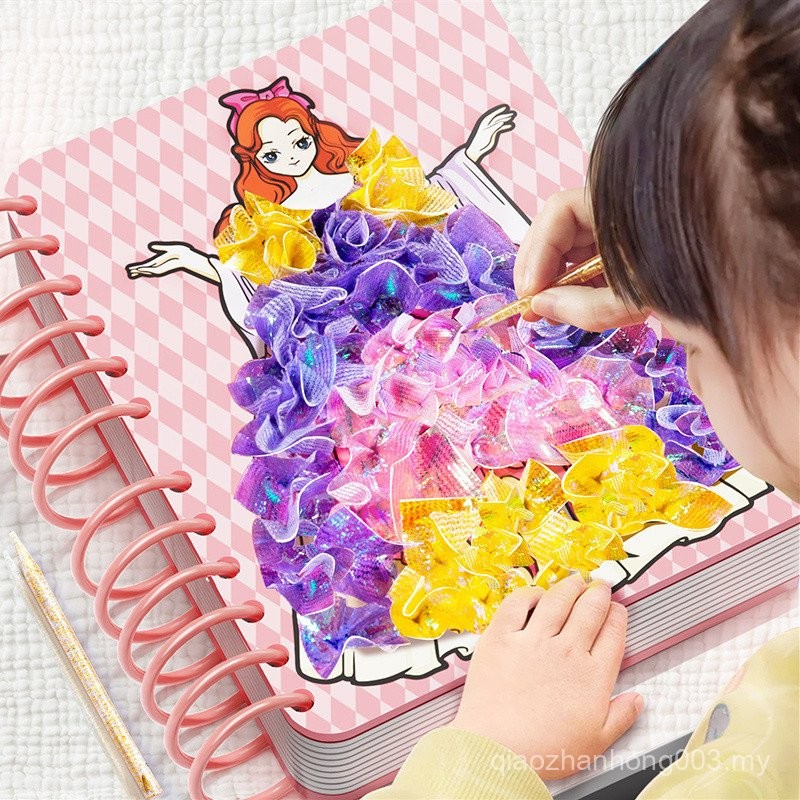 Fantasy Hand-Painted Princess Rubbing Music Poke Music Dress-Up Sticker ...