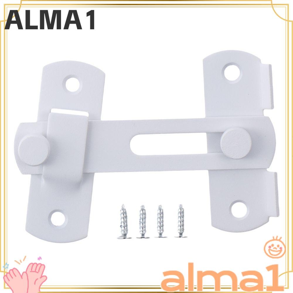 ALA Door Latch, White Stainless Steel Locking Latch, Large 4 Inch Hasp ...