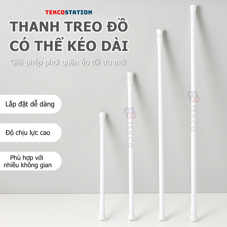 Extendable Plastic Hanging Rod Without Drilling Walls - Curtain Rod ...