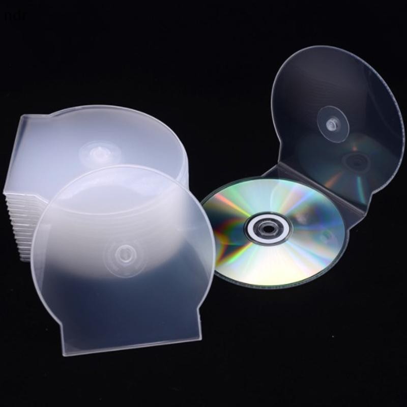 [ndr] 1/3PCS Transparent Plastic Single Piece Round Disc Case CD Case ...