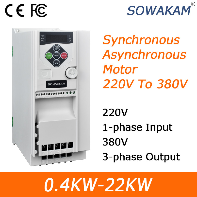 220V To 380V VFD 1ph Input 220V 3ph Output 380V Synchronous Asynchronous Motor Speed Controller ...