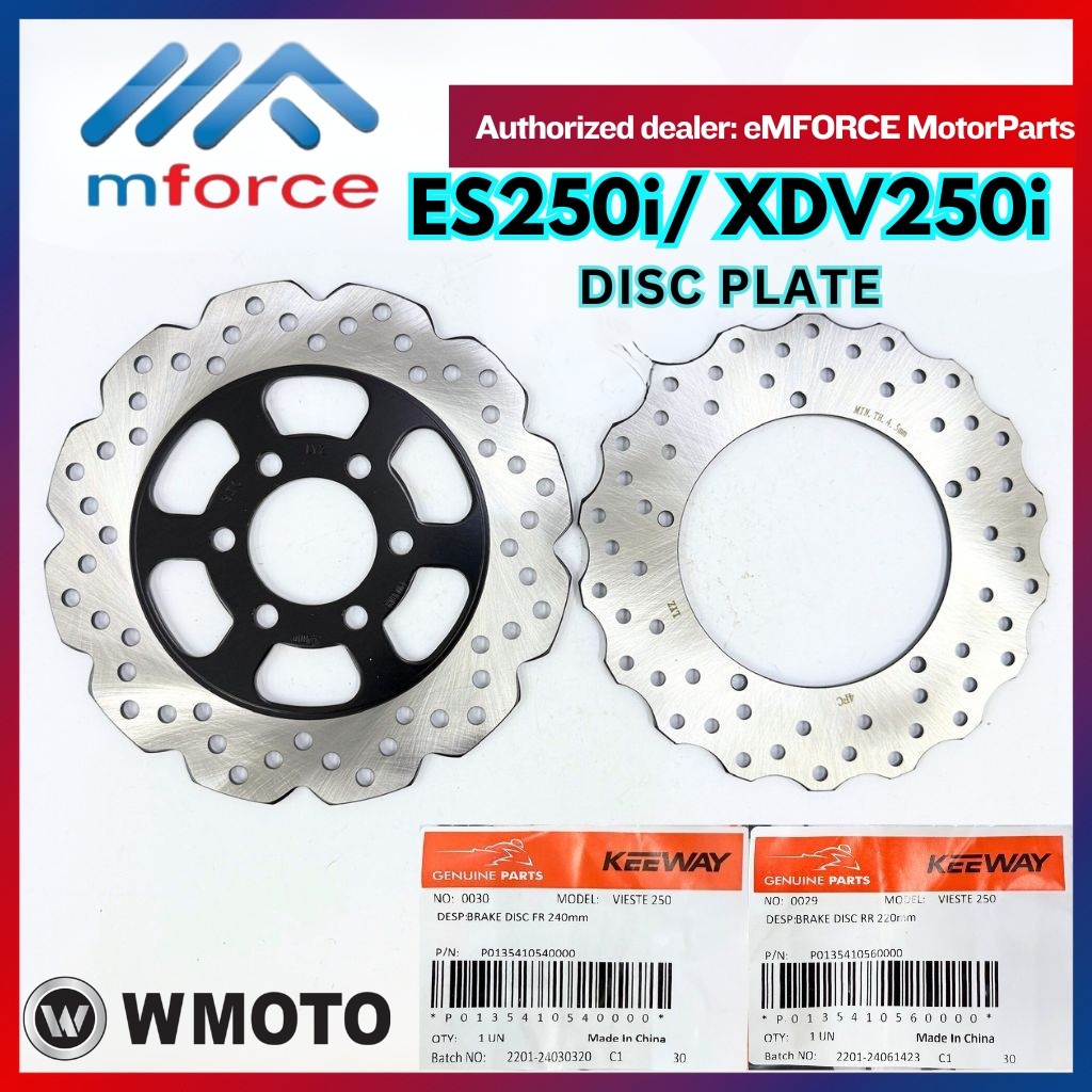 WMOTO ES250i ES 250 ES250i / XDV250i XDV FRONT REAR DISC PLATE BRAKE ...