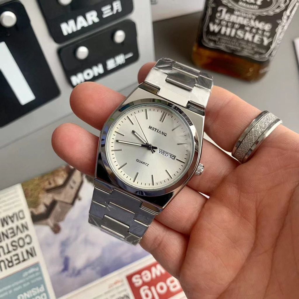 2025 New Men's Watch Night Light Dual Calendar Trendy Handsome Quartz ...