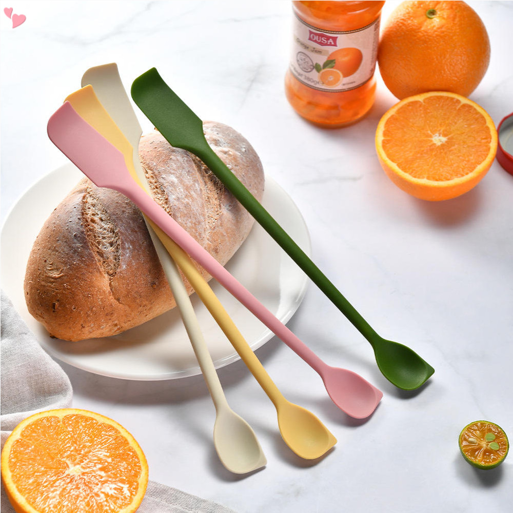 Mini Silicone Spatula Cheese Butter Jam Spreader Double-Ended Spoon for ...