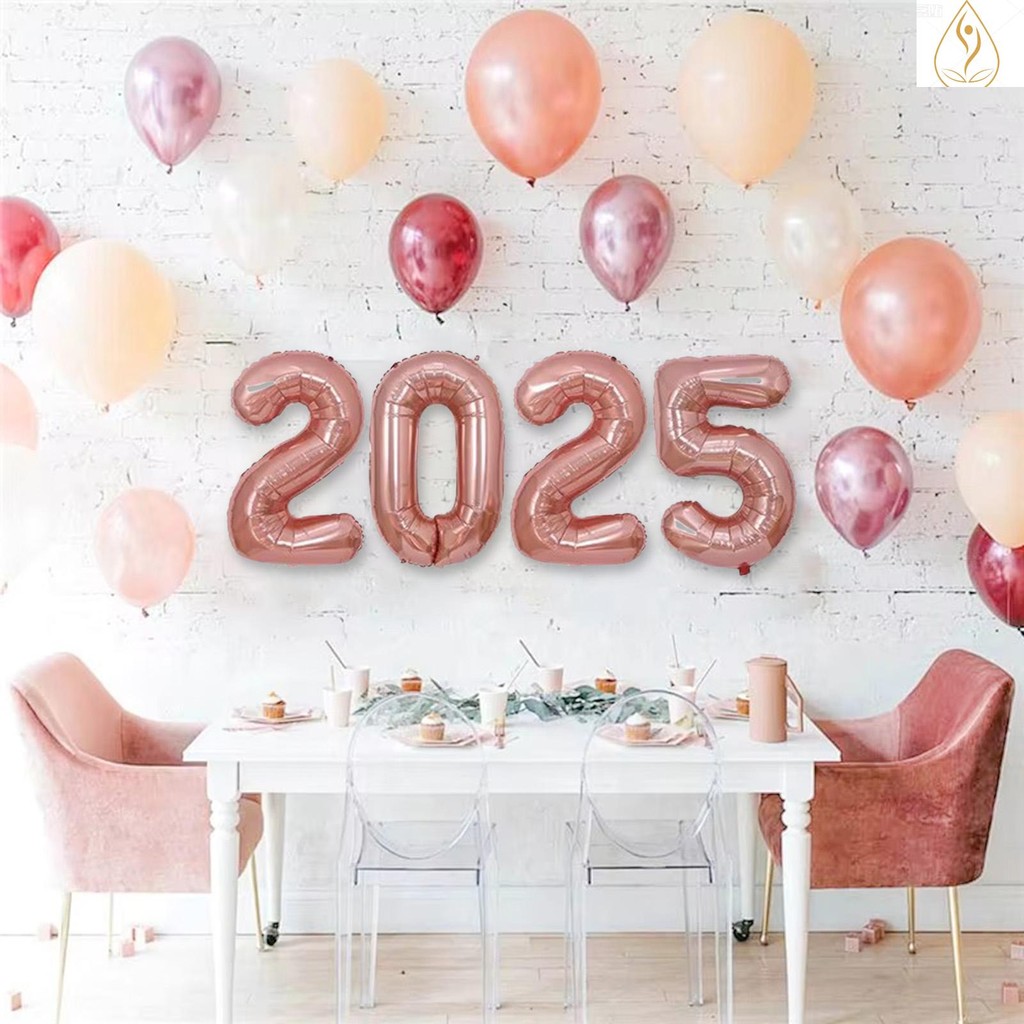 2025 New Years Balloons Balloons Pink Gold Balloon Props 2025 Balloon ...