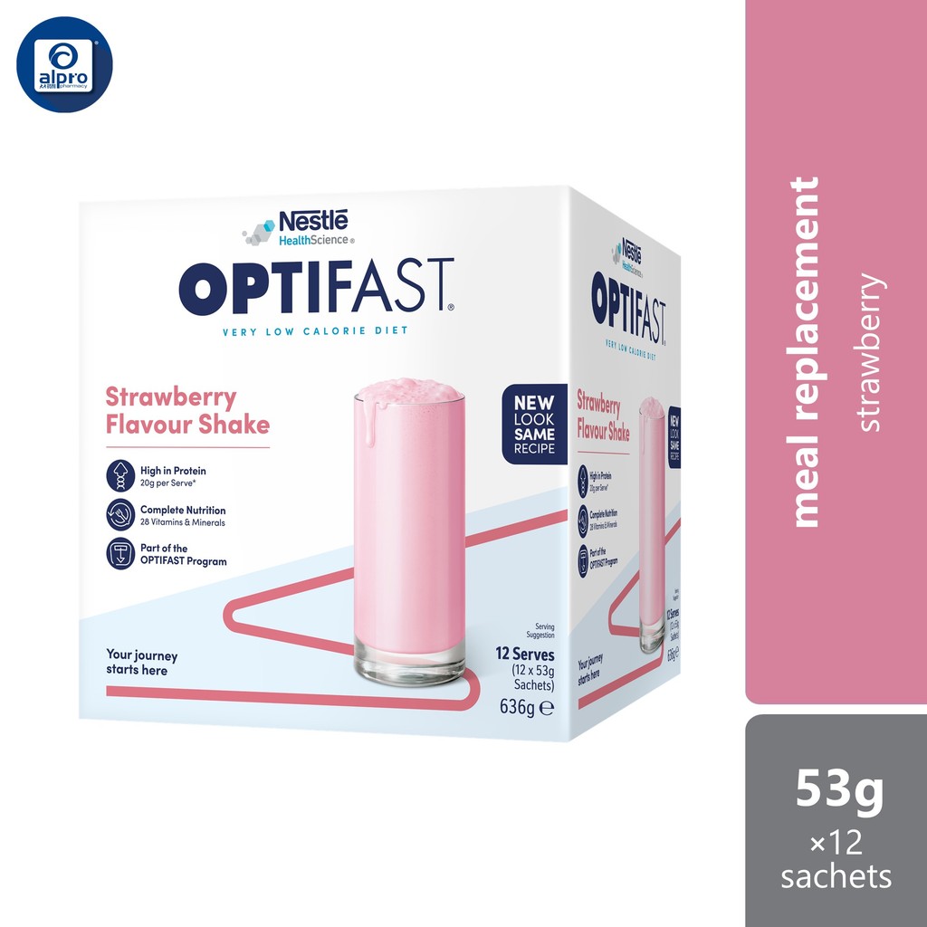 Nestle Optifast Milk Shake Strawberry 53g ×12s (New) | Safe & Effective ...