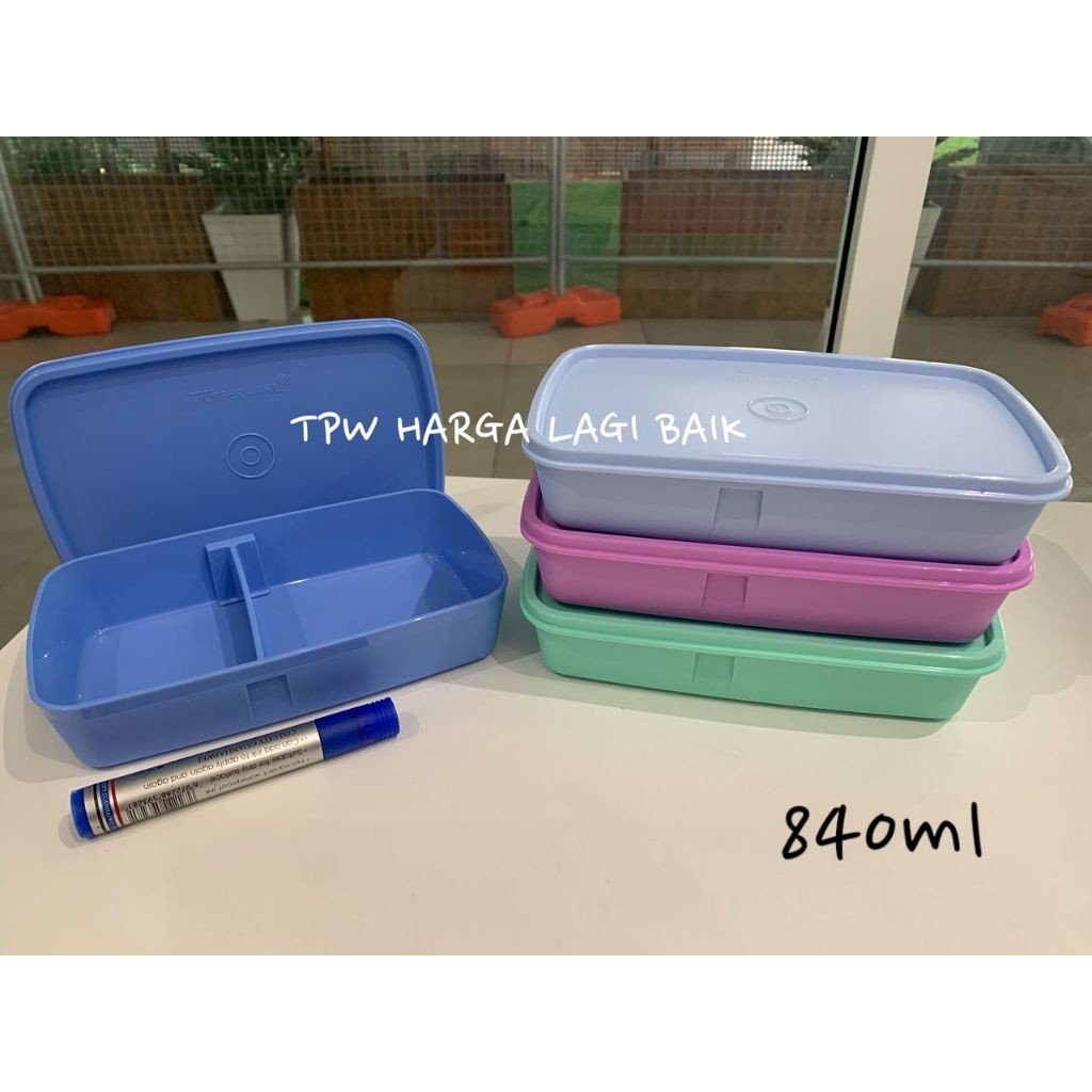 Tupperware Lunch Lite Box dengan Pemisah Boleh Tanggal 840ml ...