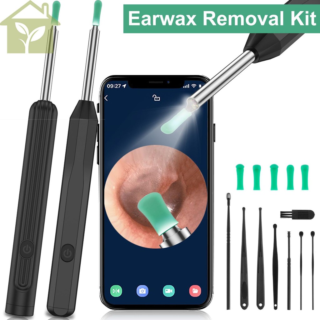 Ear Wax Removal Tool with Camera 1296P HD Otoscope Ear Cleaner Wireless ...