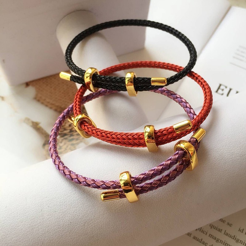 Double Adjustable Waterproof Wire Rope Bracelet 8-shaped Buckle Hard ...