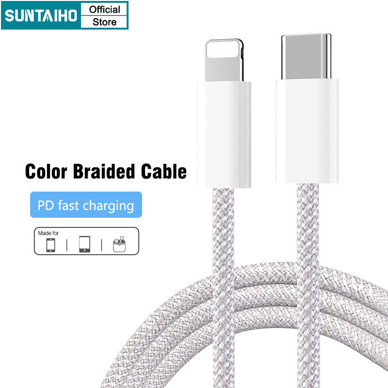 Suntaiho Charger Cable Type-C To L PD 20W Fast Charging Colour Weave ...