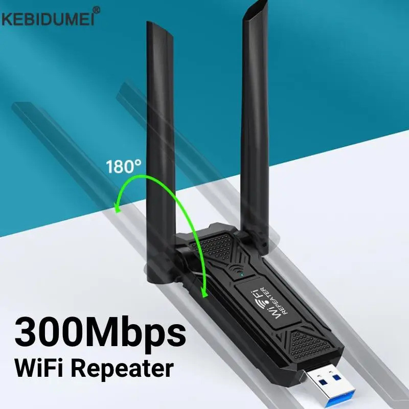 2.4G 300Mbps Wireless USB WiFi Repeater Extender WiFi Signal Amplifier ...