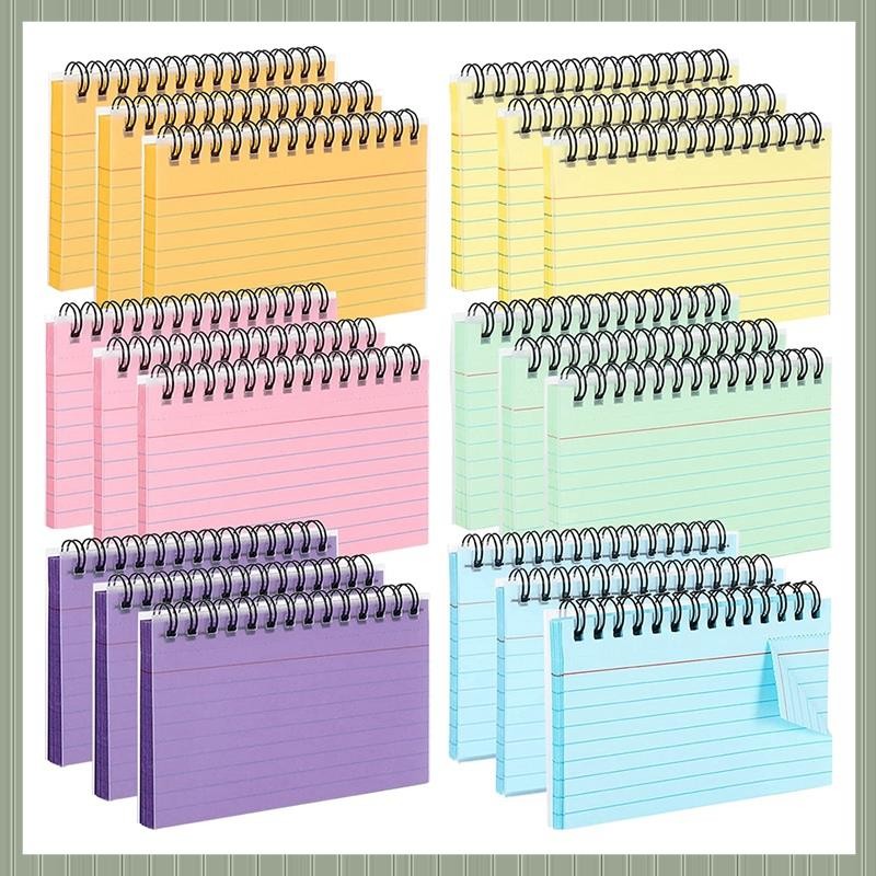 ( S U Z B )18 Pack Multicolor Index Cards with Clear Pvc Cover Screw ...