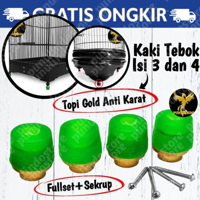 Tebok Rubber Feet Gold Metal Hat Murai Box Cage Lovebird Boarding House ...