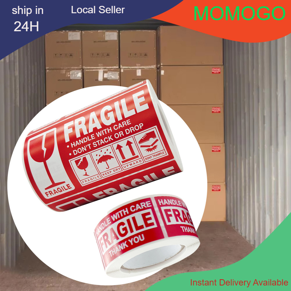 Warning Sticker Rolls 200pcs/90*50mm Fragile Handle With Care Label ...