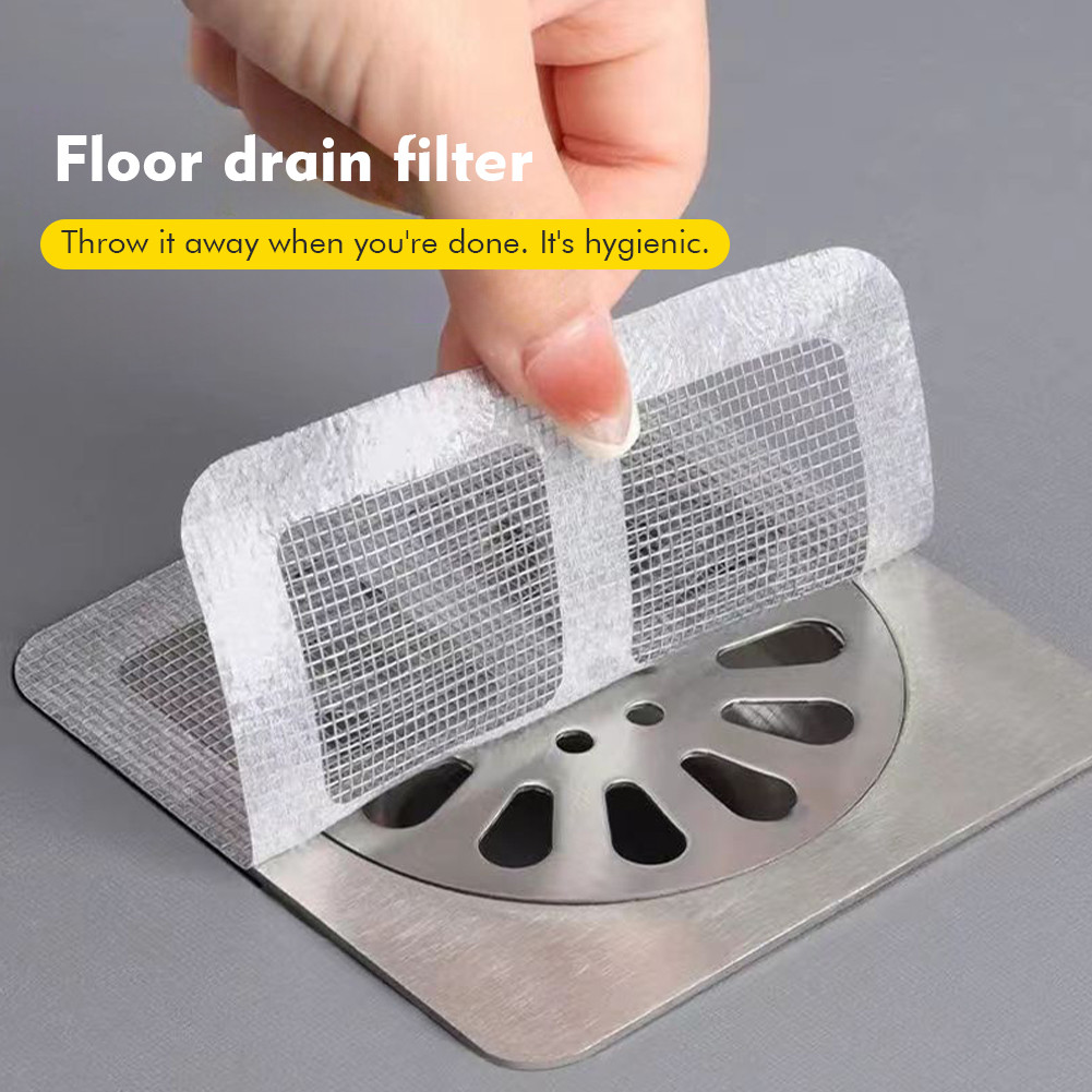 Disposable Floor Drain Sticker Shower Drain Hair Catcher Mesh Stickers ...