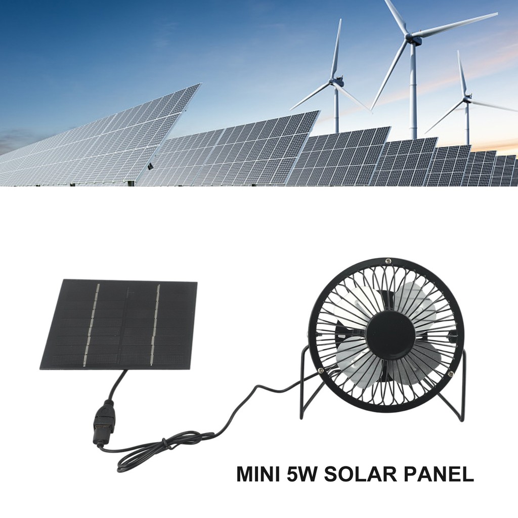 RAINBBWW~4 Inch Solar Panel Powered Fan 5W Solar Powered Fan Solar ...