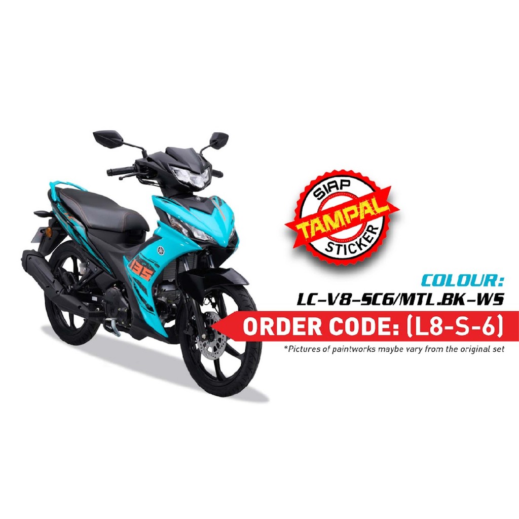 LCV8 Cover Set Original VELOZI Sticker Tanam PNP For YAMAHA LC135 V8 ...