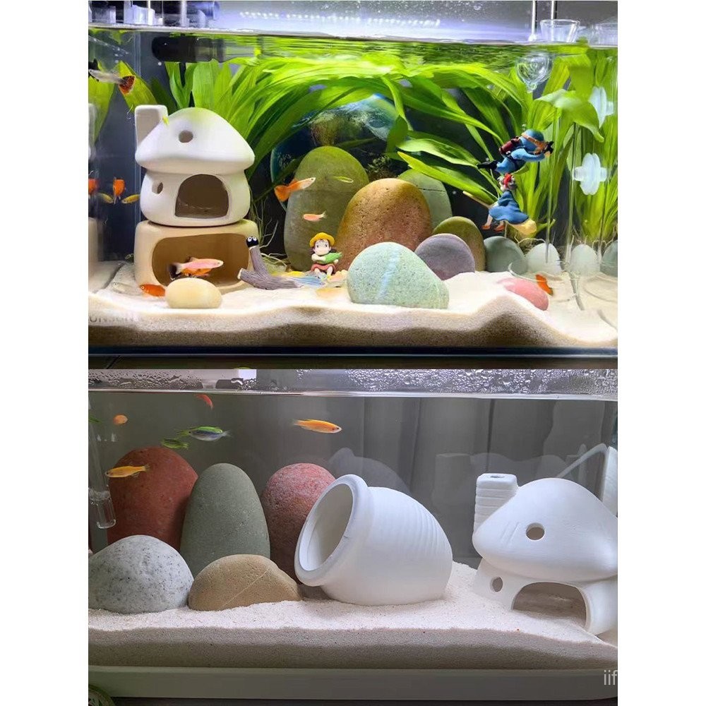 Tangki Ikan Periuk Seramik Persembunyian Landskap Rumah Mini Parrot ...