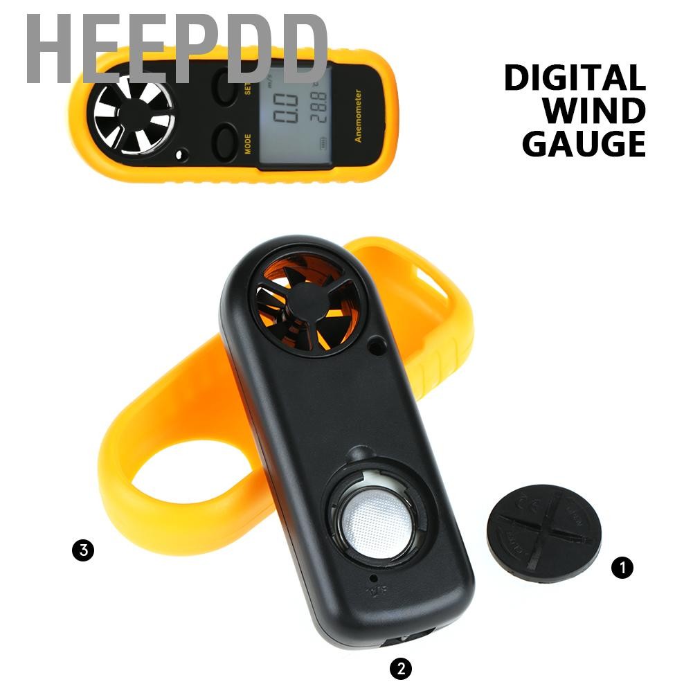 HEEPDD Digital Anemometer Handheld Portable Wind Speed Gauge Air Flow ...