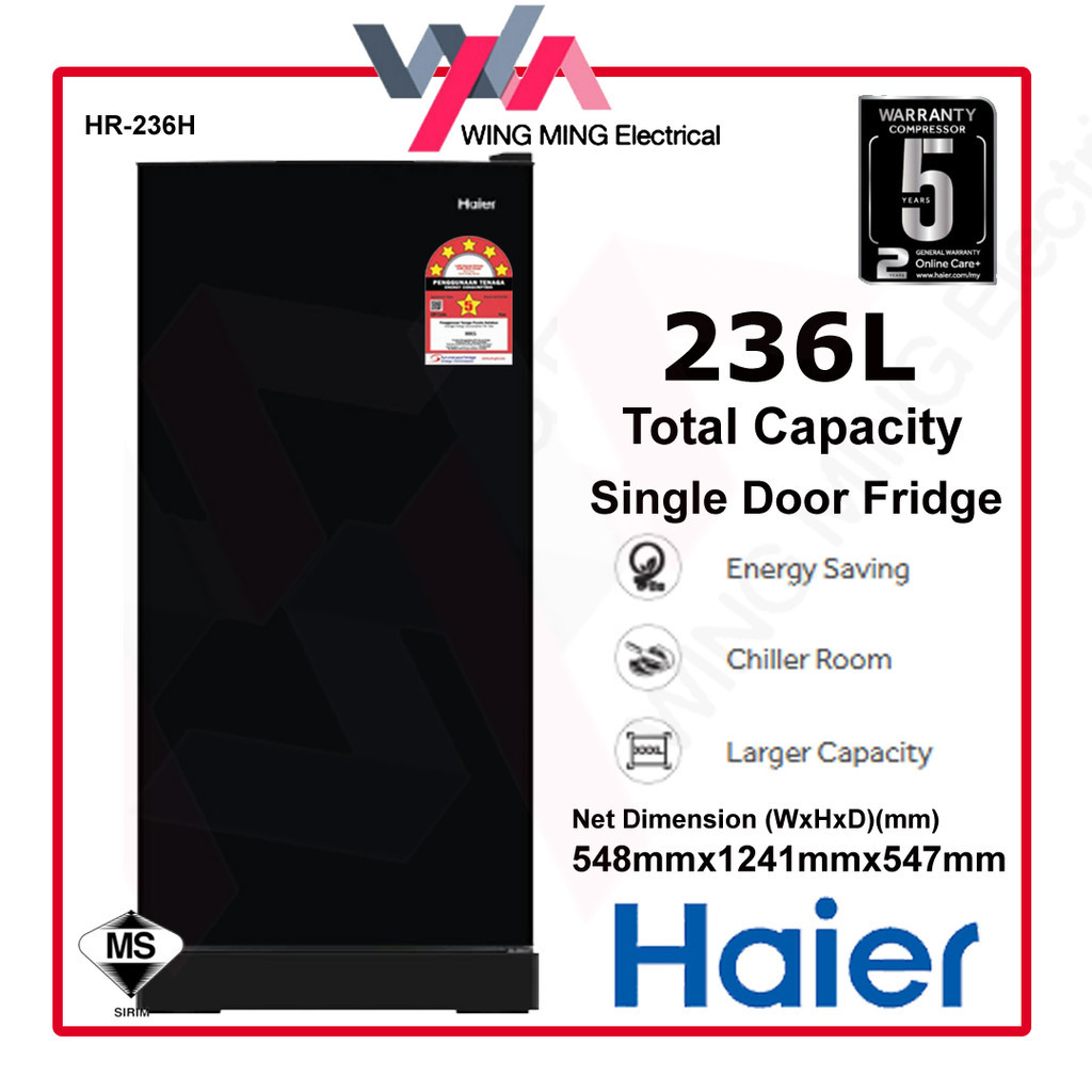 Haier 236 L 1‑Door Fridge HR‑236H | Fast Cooling + Chiller Zone | LED ...