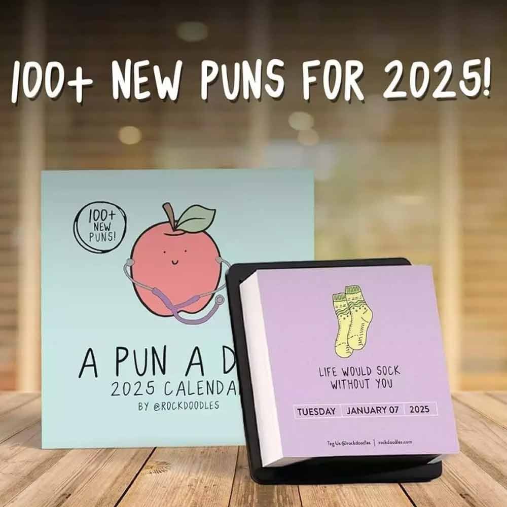 2025 A Pun A Day Desktop Calendar,Funny Calendar 2025 With Daily Jokes ...