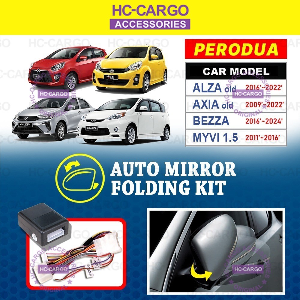 Perodua Bezza Alza Myvi Axia Auto Flip Auto Folding Side Mirror Cover ...