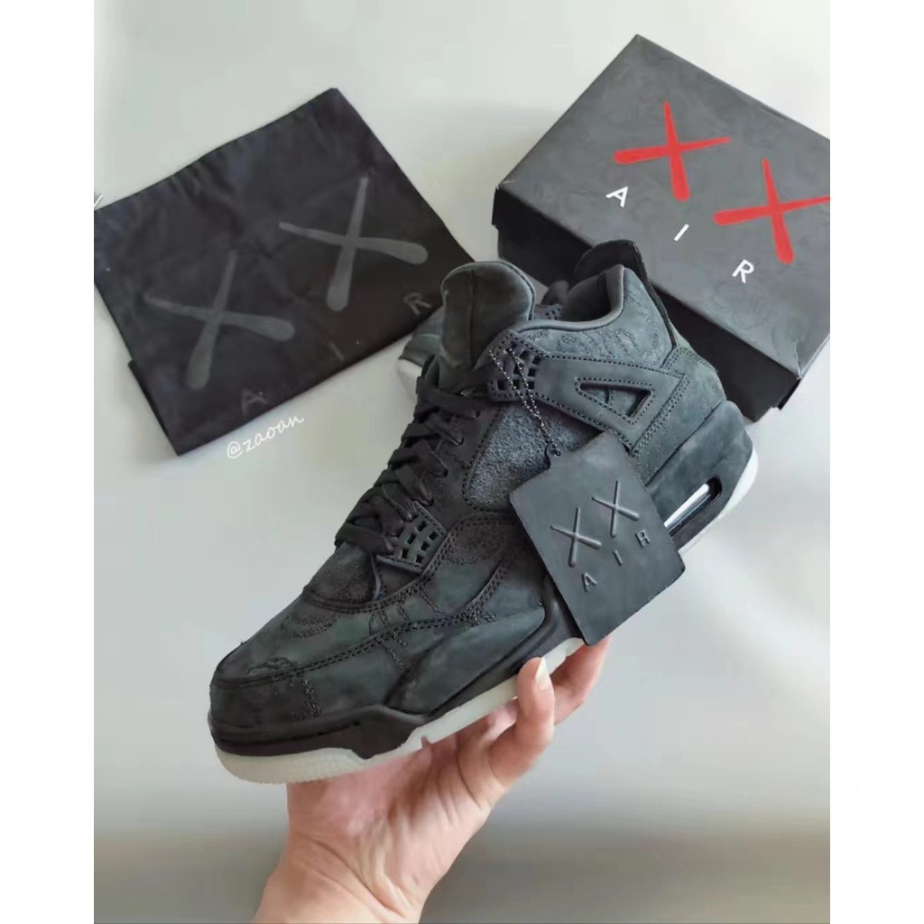 kasut Ready stock Kaws x Air Jordans 4 Retro JD4 Men's Grey/White shock ...