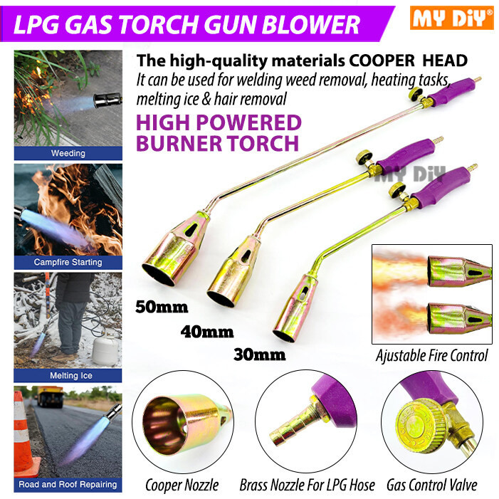 30MM 40MM 50MM LPG Gas Torch Flame Blower Gun Welding Gas Torch Fire ...